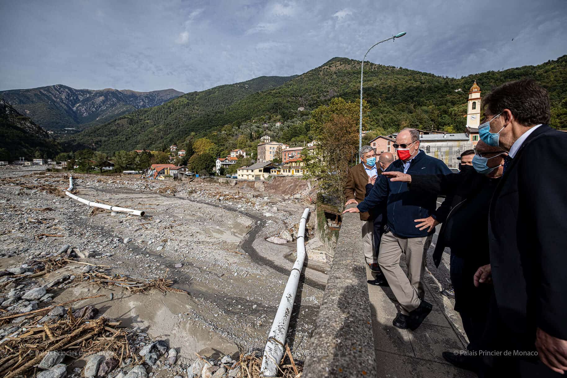 In pictures: Prince Albert visits the villages devastated by Storm Alex
