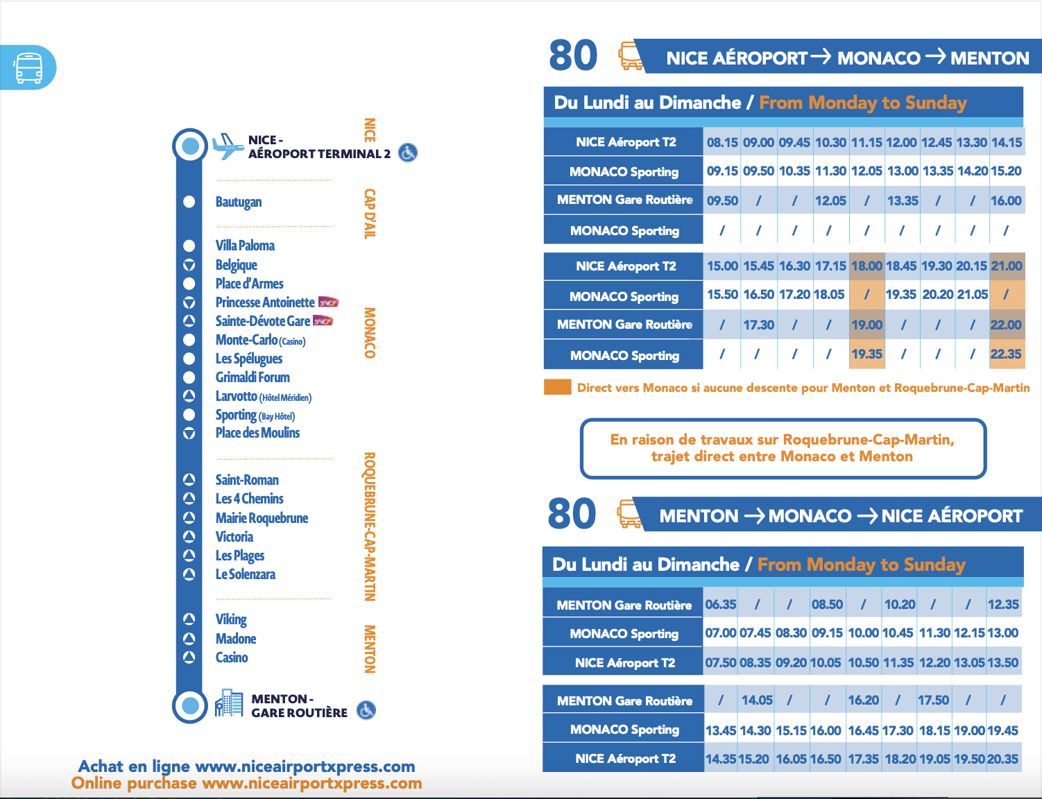 How do I get from Monaco to Nice airport?