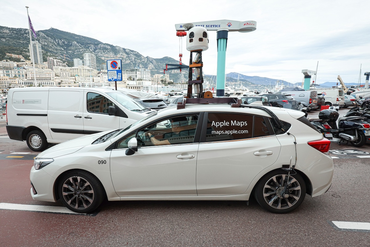 Apple cars, mapping Monaco