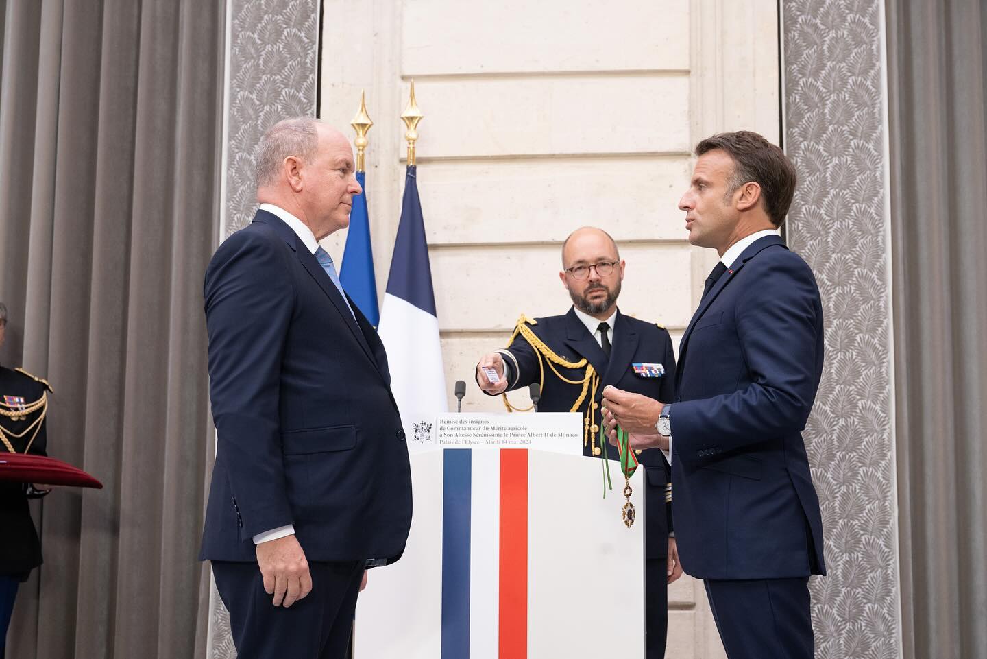 Princely Family received at Élysée Palace by Emmanuel Macron