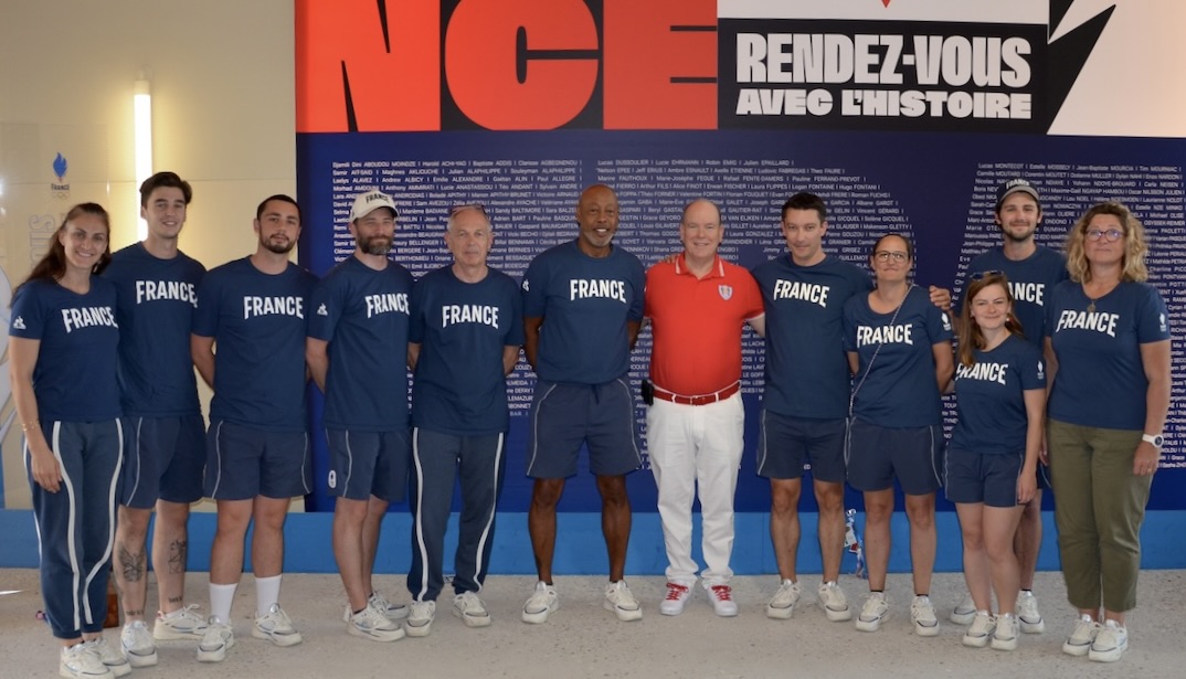 Paris 2024: Prince Albert II visits French team at Olympic Village