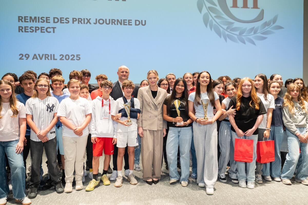 Princess Charlene celebrates respect and rugby at Collège Charles III